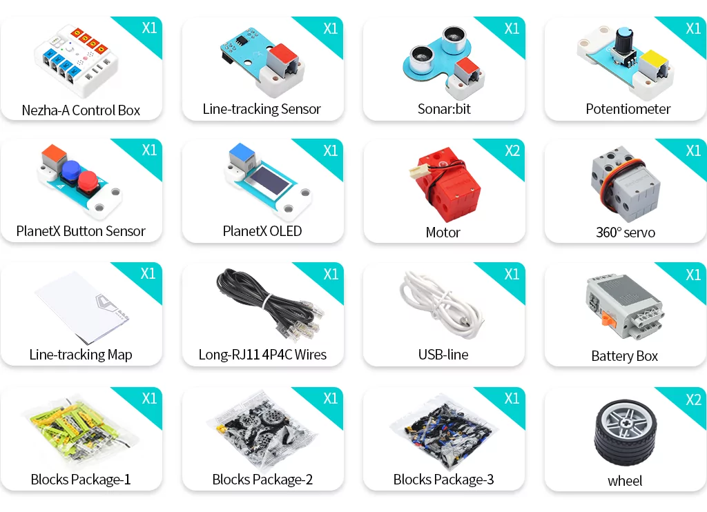 Kit de piezas NEZHA Inventor's Arduino